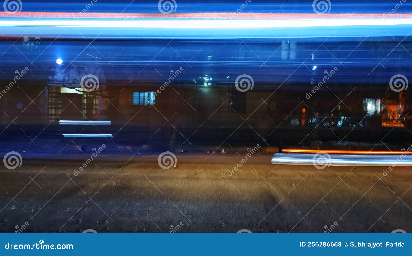 Light Trails of Traffic Shot with Slow Shutter Speed Stock Photo ...