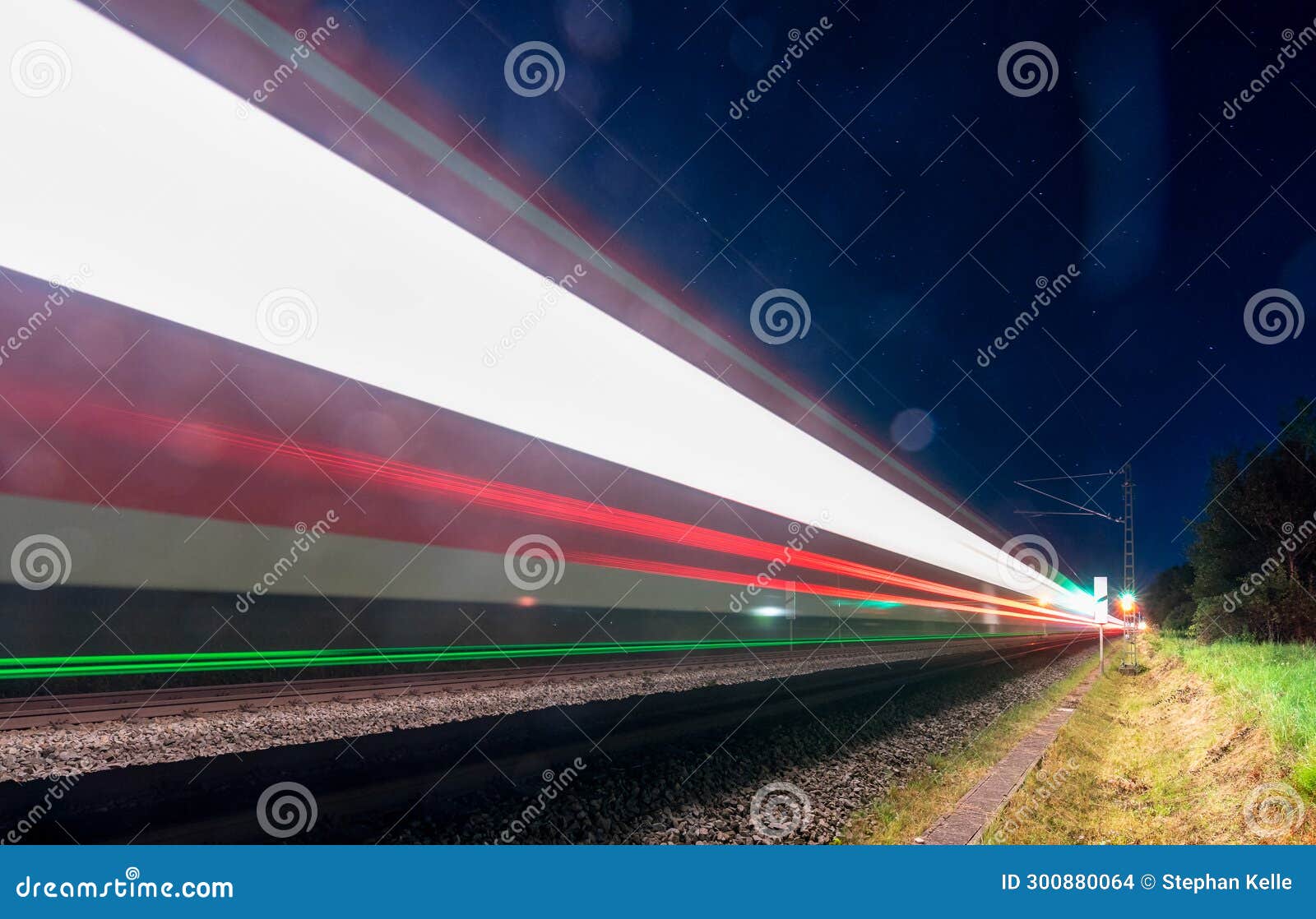 Light Trails of a Train, Concept for High-speed Under the Stars Stock ...