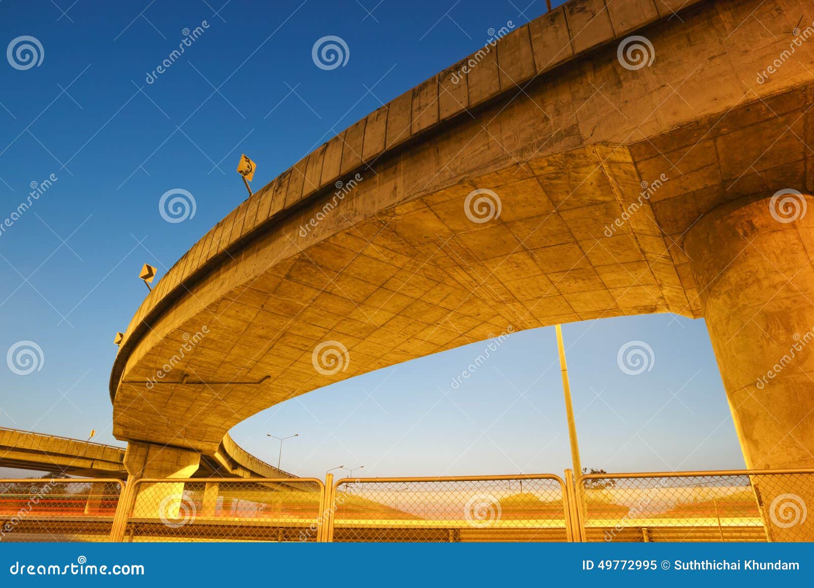 Light Trails Under Highway Bridge Stock Image - Image of bridge ...