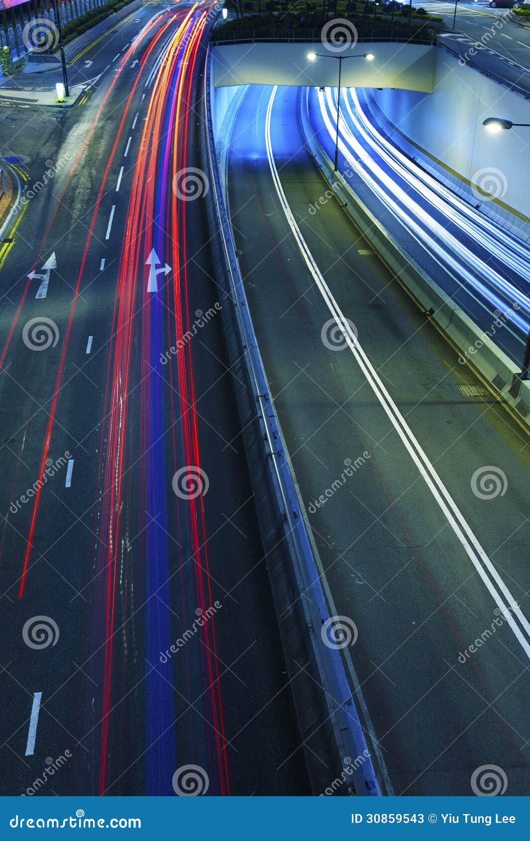 Light trails stock image. Image of road, blurred, blue - 30859543