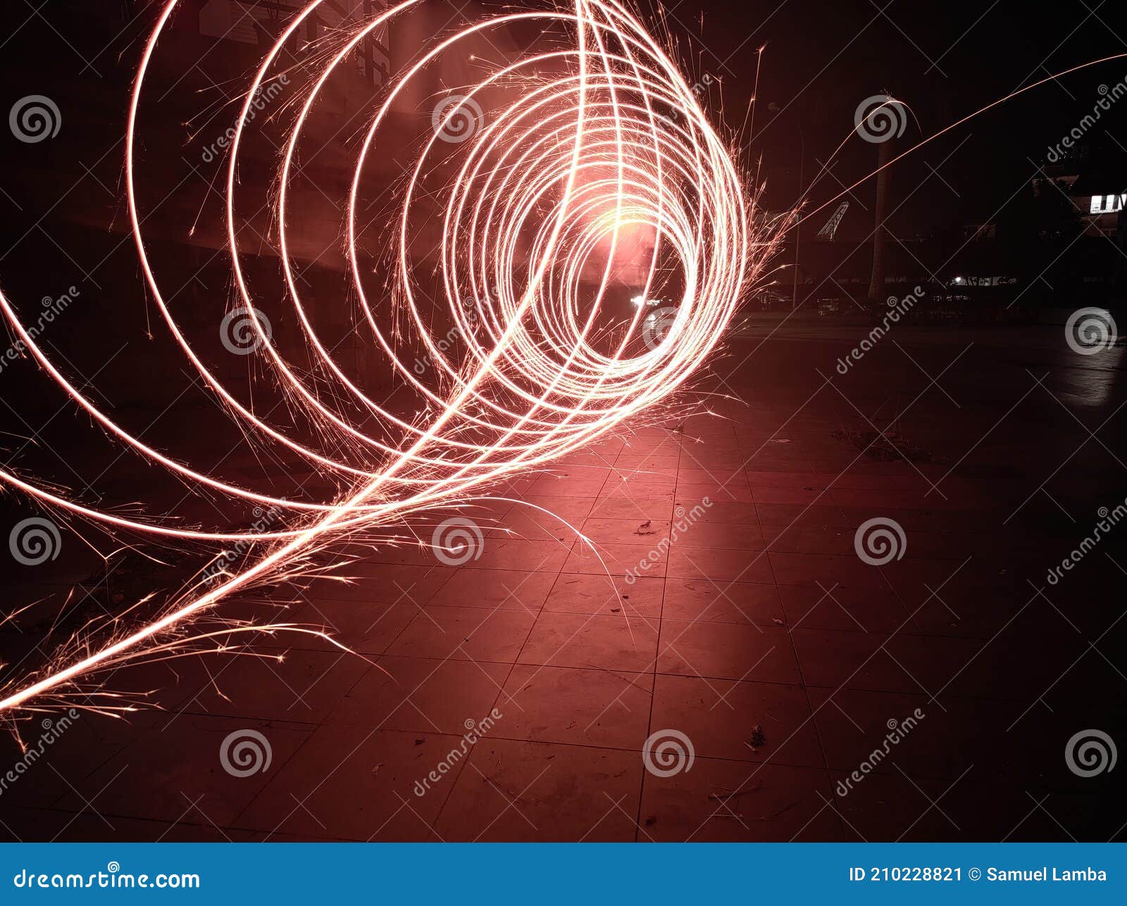 Light Trails Using a Fireworks Stock Image - Image of night, darkness ...