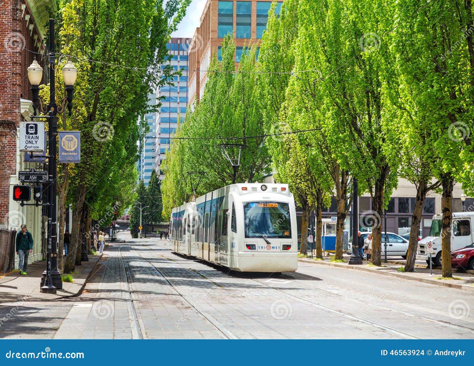 Light Train of the Portland Streetcar System Editorial Stock Image ...