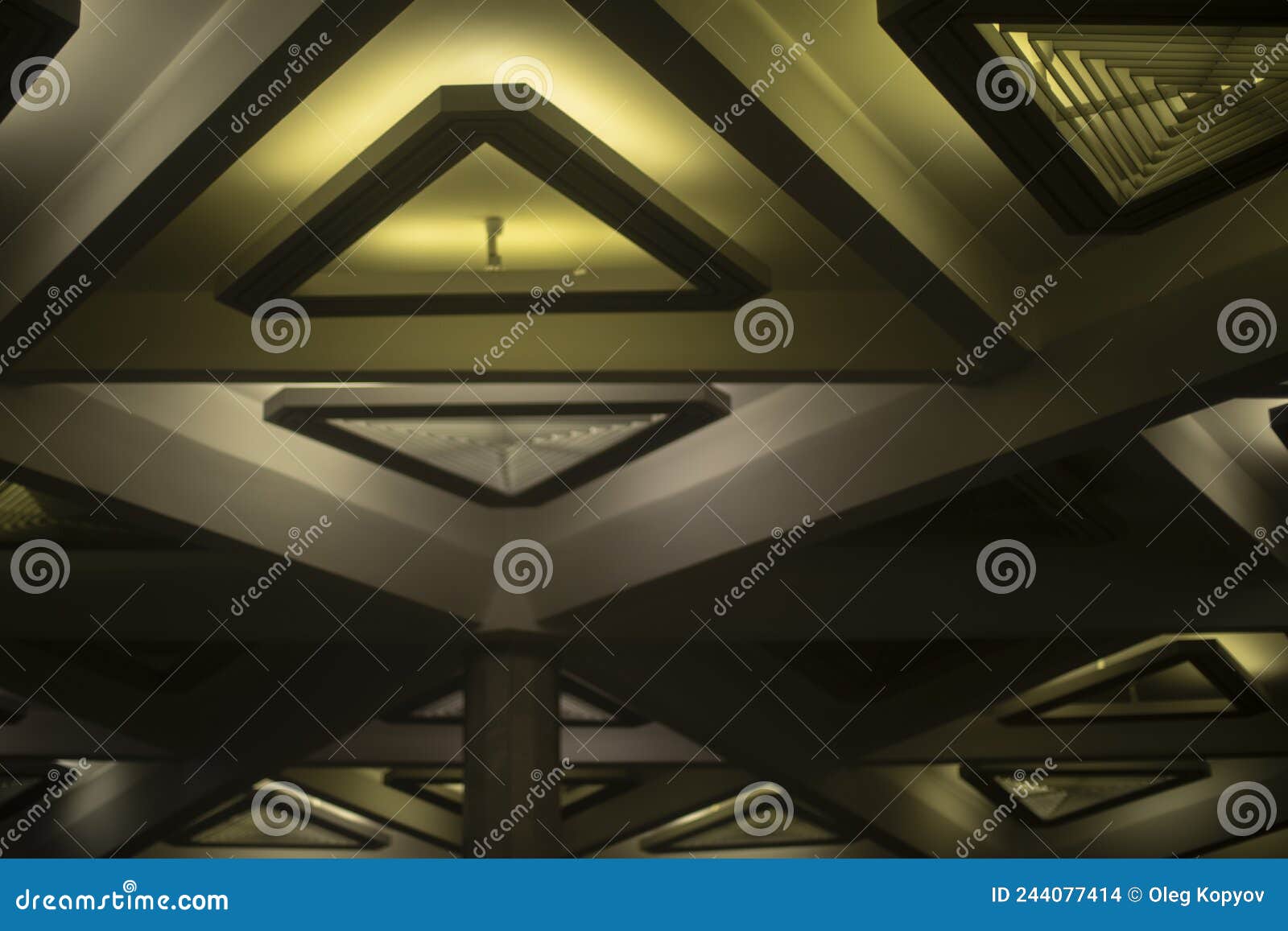 Light Triangle. Lamp on Ceiling. Light Design Stock Photo - Image of ...
