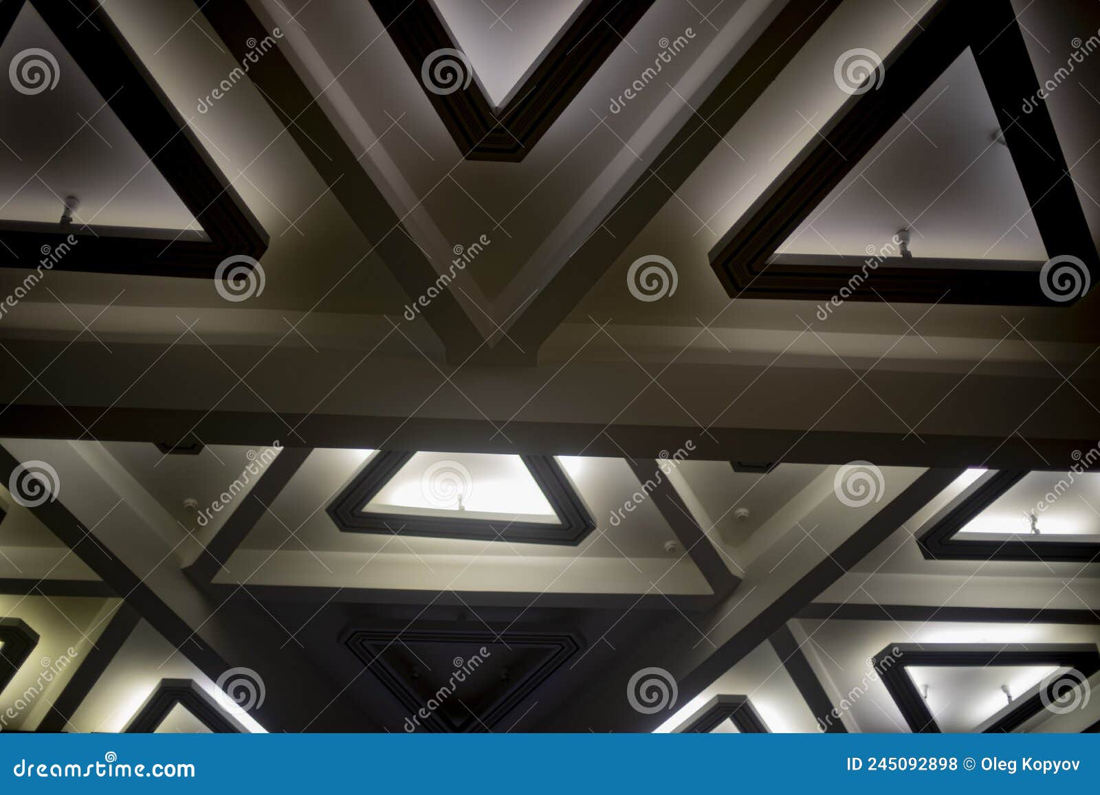 Light Triangle. Lamp on Ceiling. Light Design Stock Photo - Image of ...