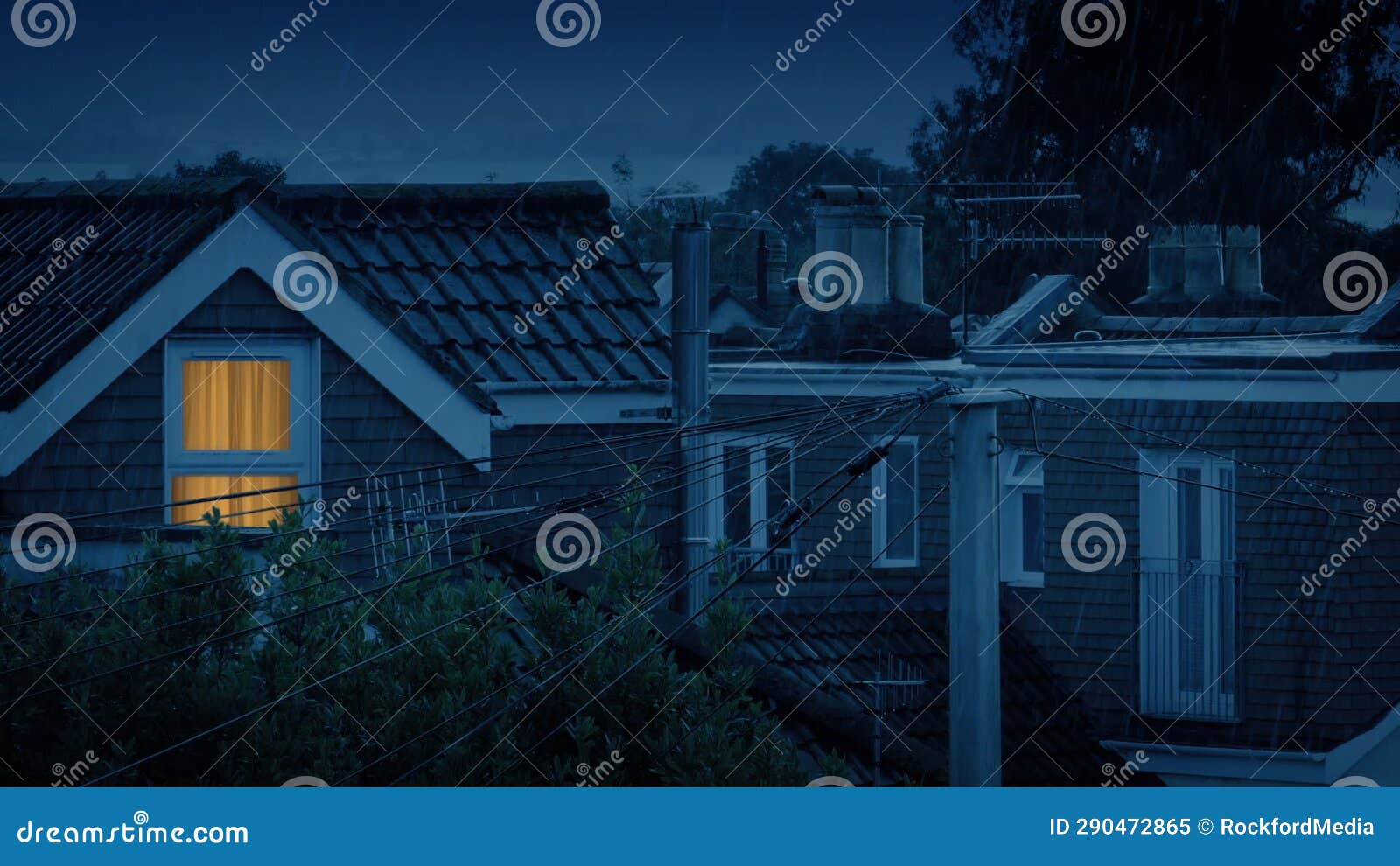 Light on or Off in House on Rainy Evening Stock Video - Video of ...