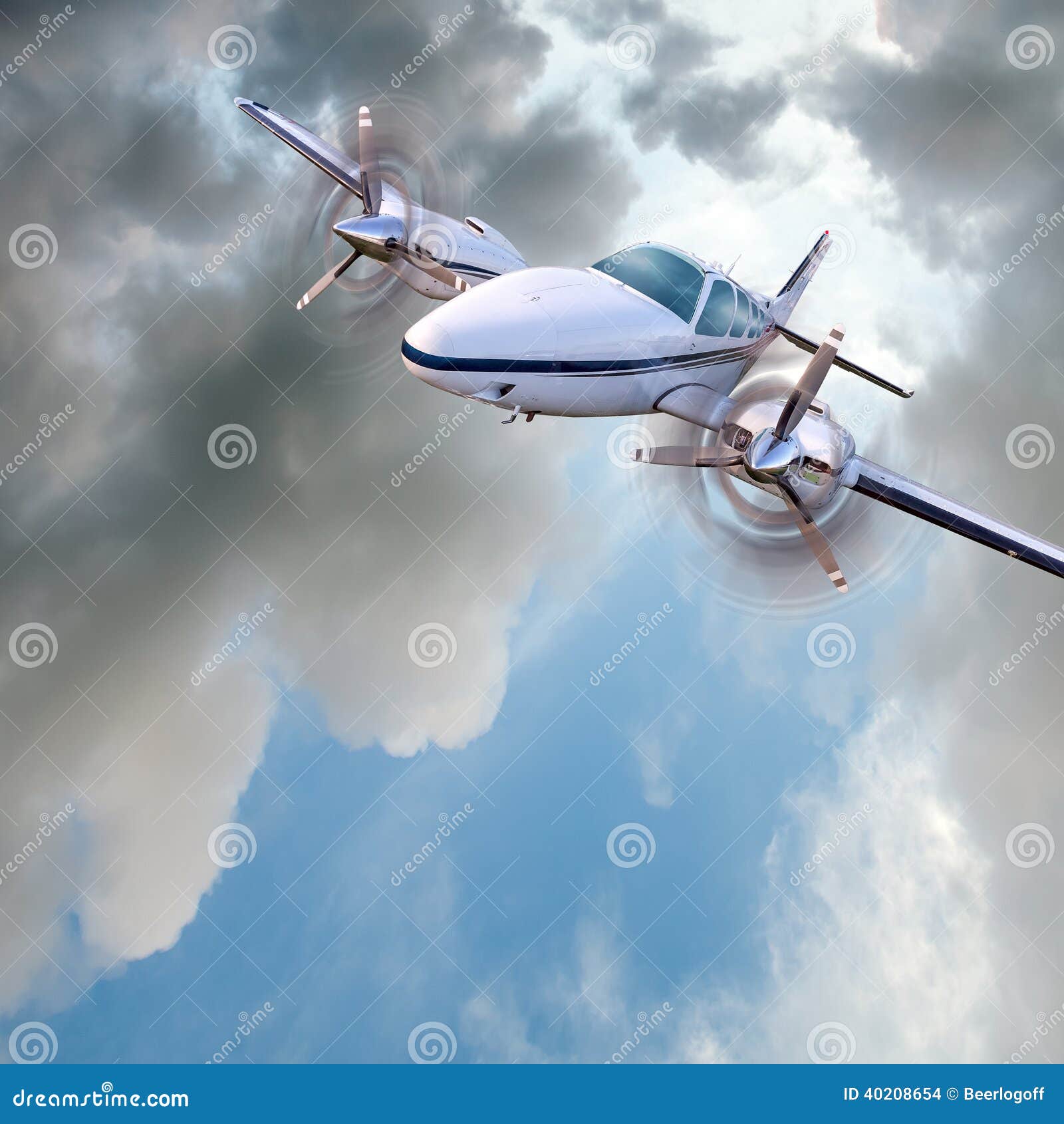 Light Twin-engined Piston Aircraft in Flight Stock Photo - Image of ... Light Twin-engined Piston Aircraft in Flight Stock Photo - Image of ...