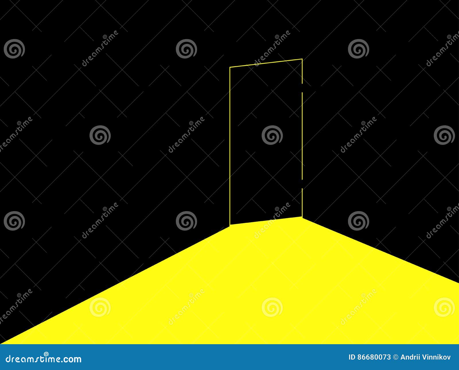 The Light Under the Door. Locked Door with Light. Retro Banner Stock ...