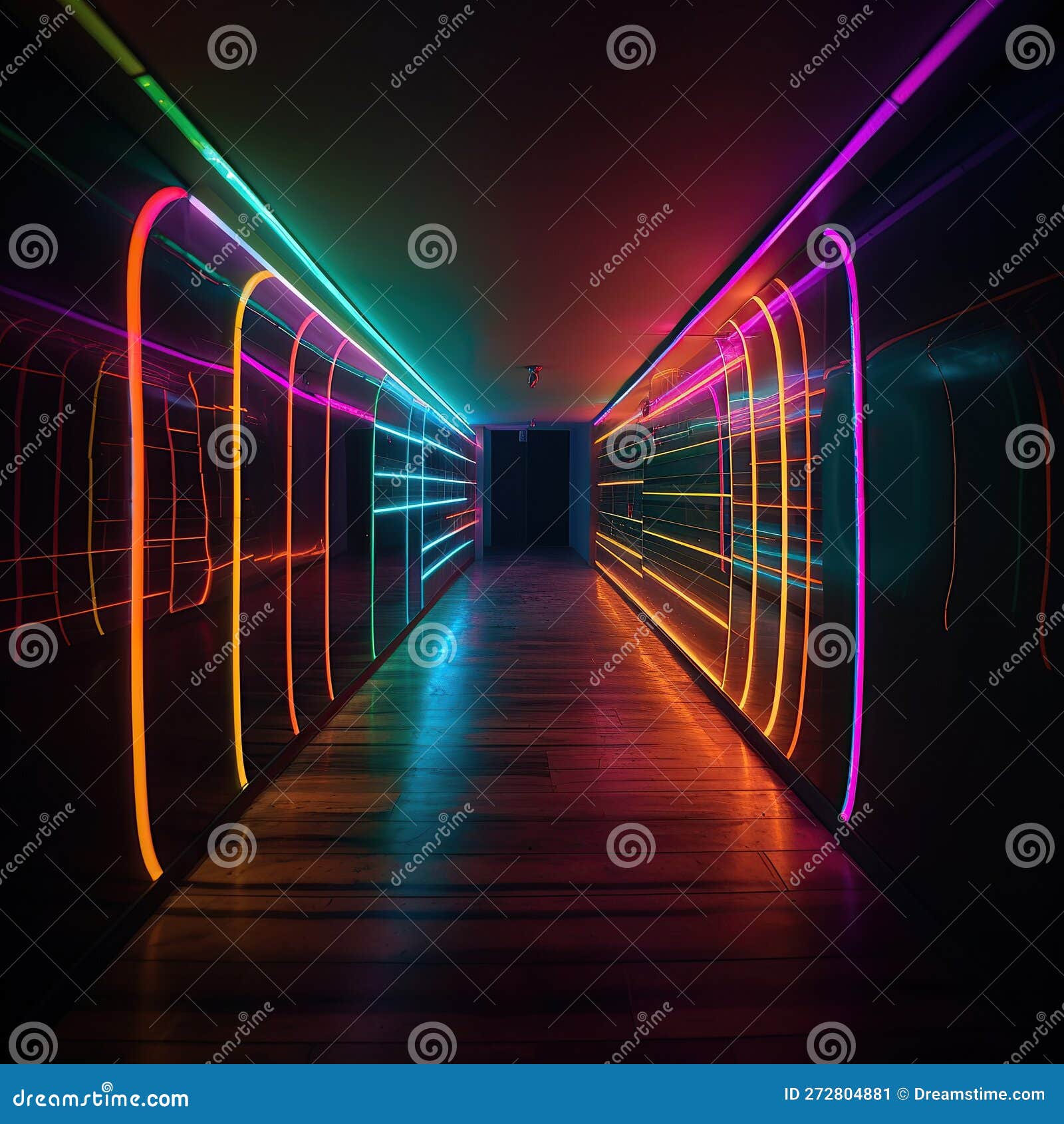 Light Underground Tunnel, Light Corridor, Neon Light - Created by ...