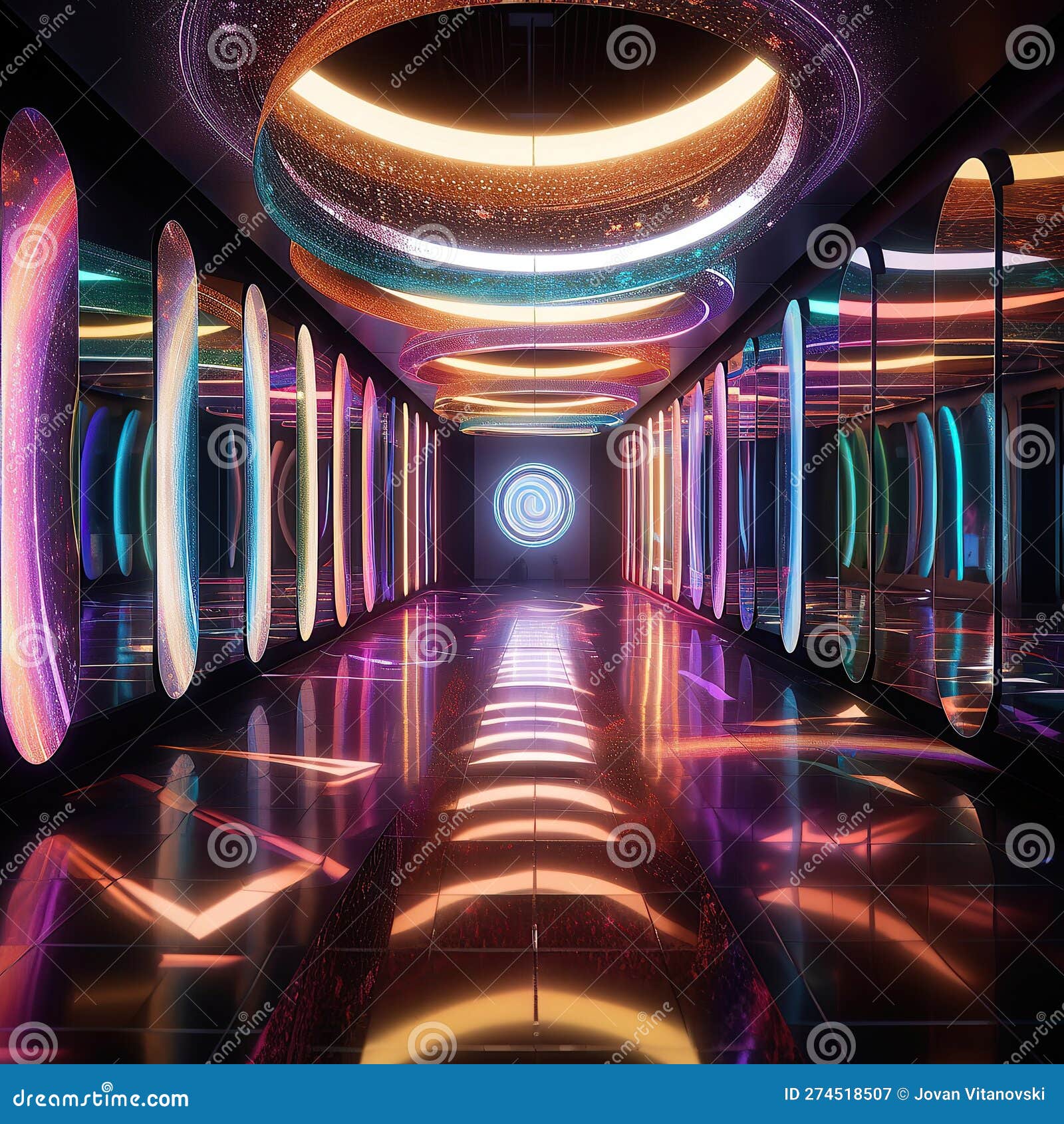 Light Underground Tunnel, Light Corridor, Neon Light - Created by ...