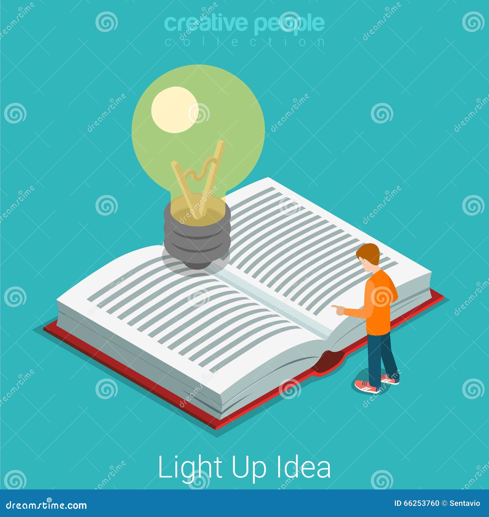 Light Up Bright Idea Business Education Flat 3d Vector Isometric Stock ...