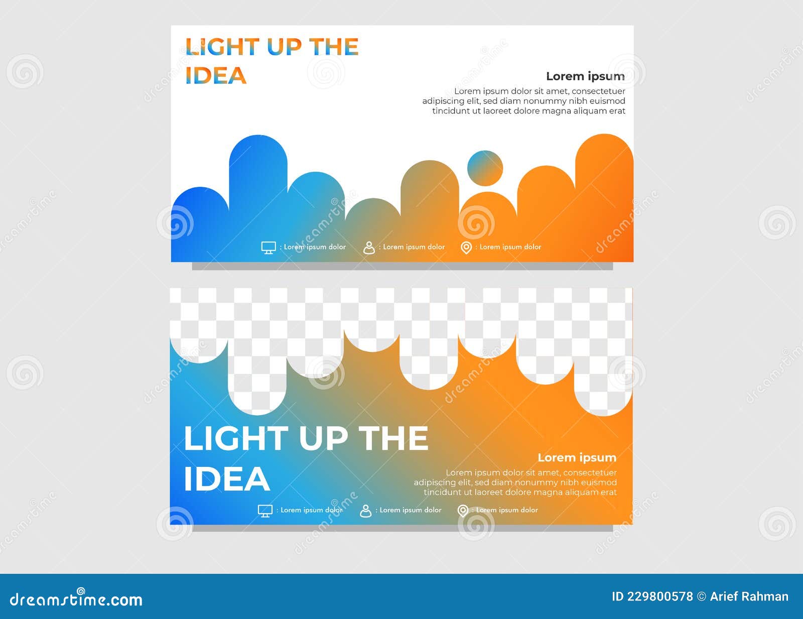 Light Up the Idea Web Banner Template Stock Vector - Illustration of ...