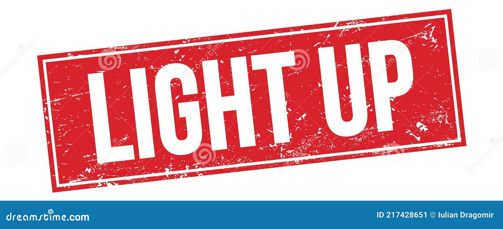 LIGHT UP Text on Red Grungy Rectangle Stamp Stock Illustration ...