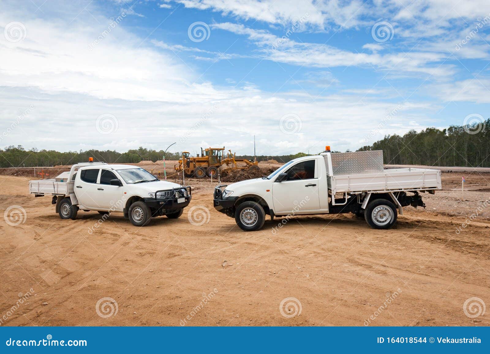 Light Utility Vehicles on Construction Site Stock Photo - Image of ...