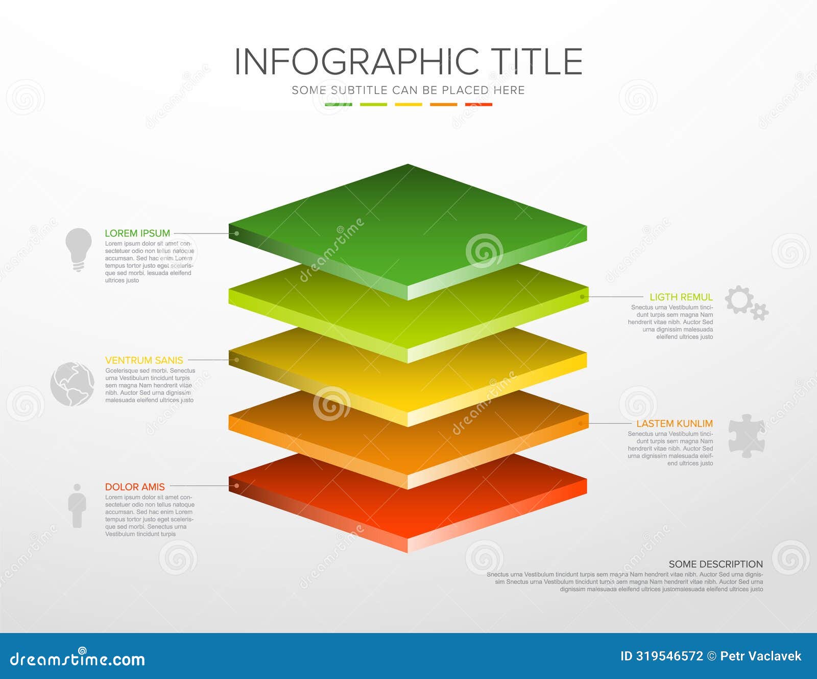 Light Vector Infographic Layers Desks Template Stock Vector ...
