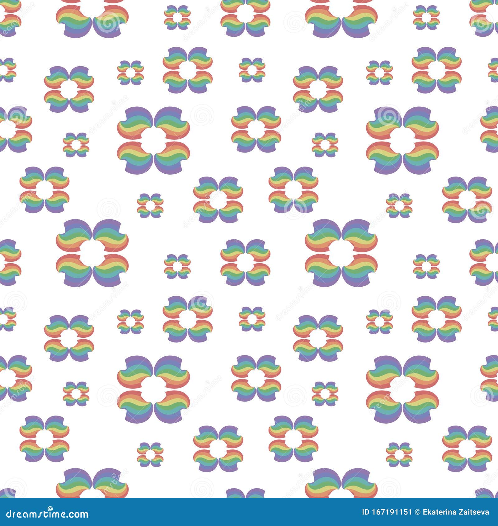Light Vector Seamless Pattern of Multi-colored Rainbow Bright Colored ...