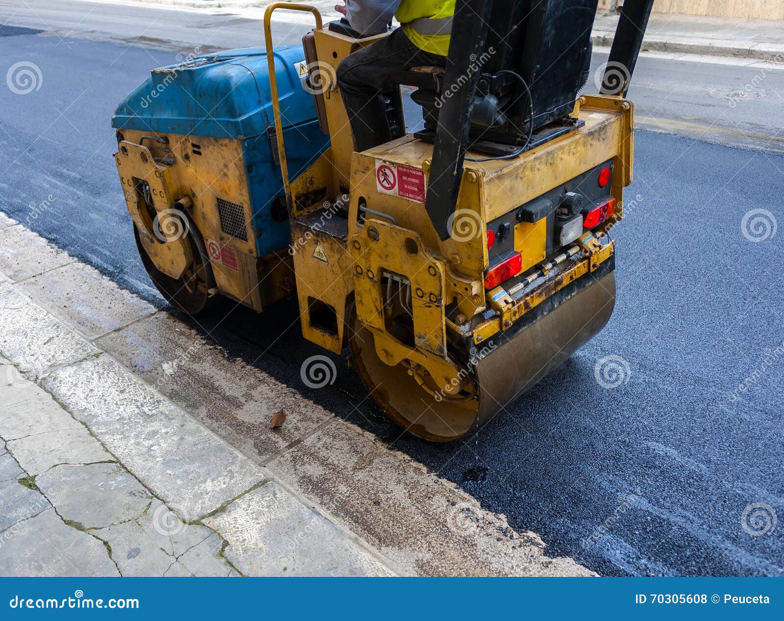 Compactor At Asphalt Pavement Works Stock Photography | CartoonDealer ...