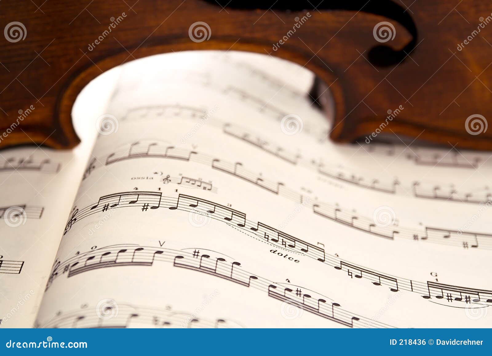 Light through Violin S Ribs on Music Score Stock Photo - Image of ...