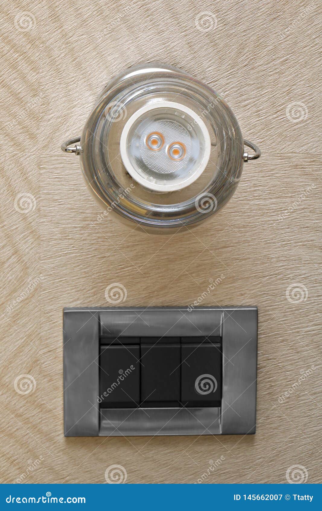 Light with wall switch stock image. Image of contemporary - 145662007