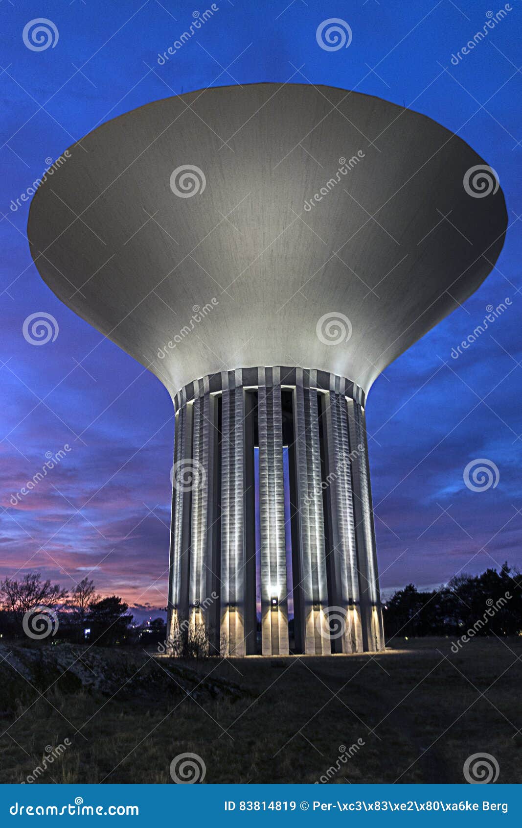 Light on a watertower stock image. Image of watertower - 83814819