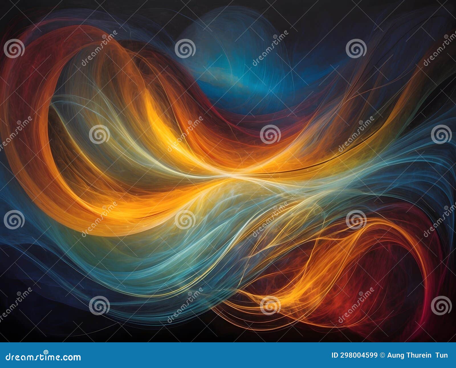 Light Waves Abstract Wallpaper Stock Illustration - Illustration of ...