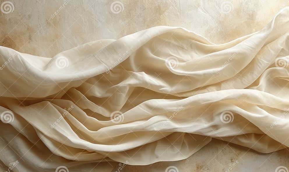 Light Wavy Background, Beige Fabric Close-up. Stock Photo - Image of ...