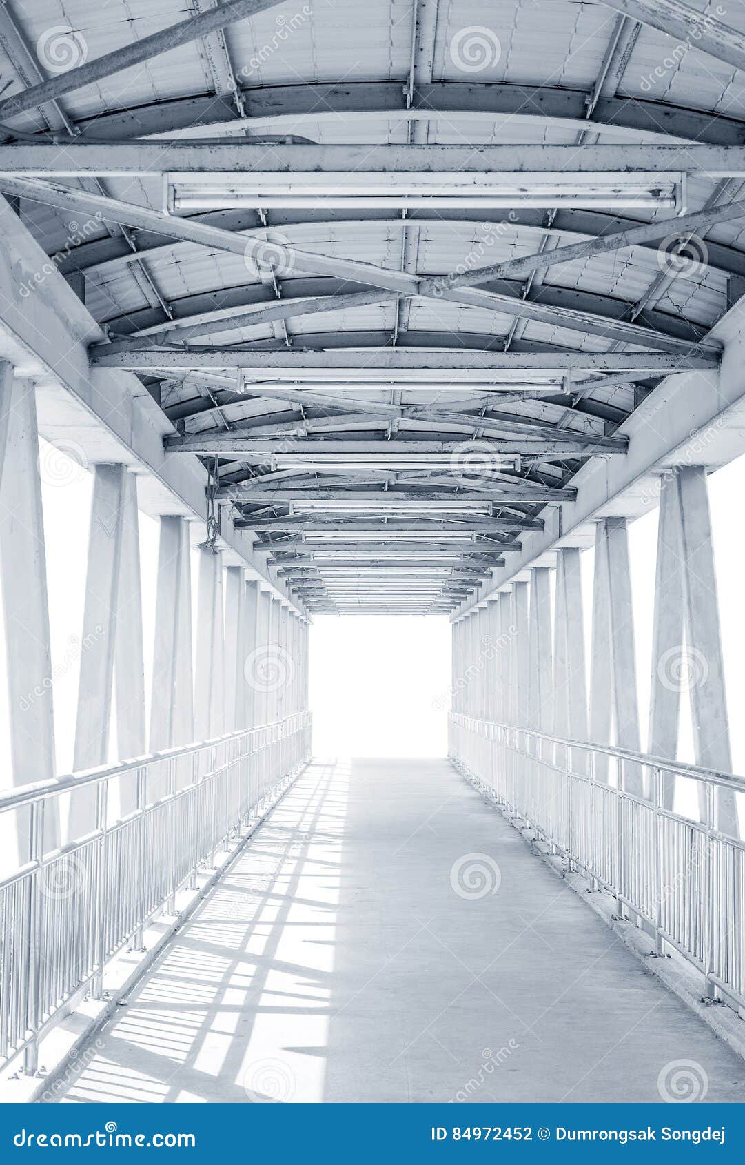 Light from the Way Out of Modern Metal Structure Bridge Stock Photo ...