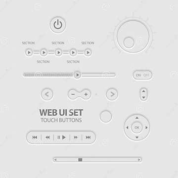 Light Web UI Elements Design Gray. Stock Vector - Illustration of radio ...