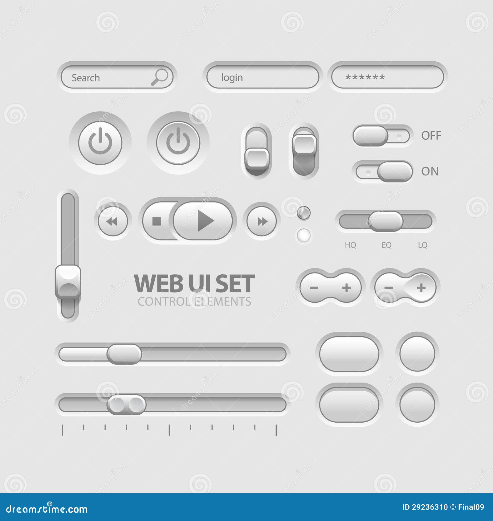 Light Web UI Elements Design Gray Stock Vector - Illustration of ...