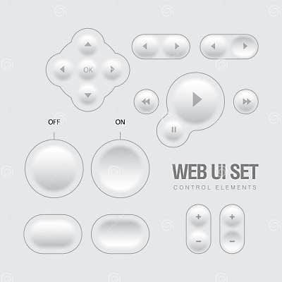 Light Web UI Elements Design Gray. Stock Vector - Illustration of ...