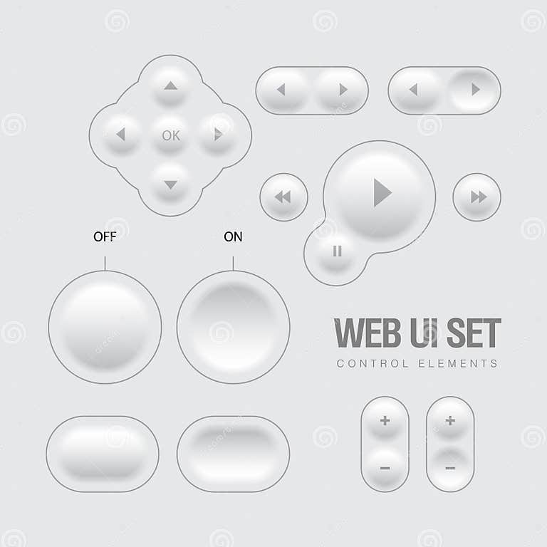 Light Web UI Elements Design Gray. Stock Vector - Illustration of ...