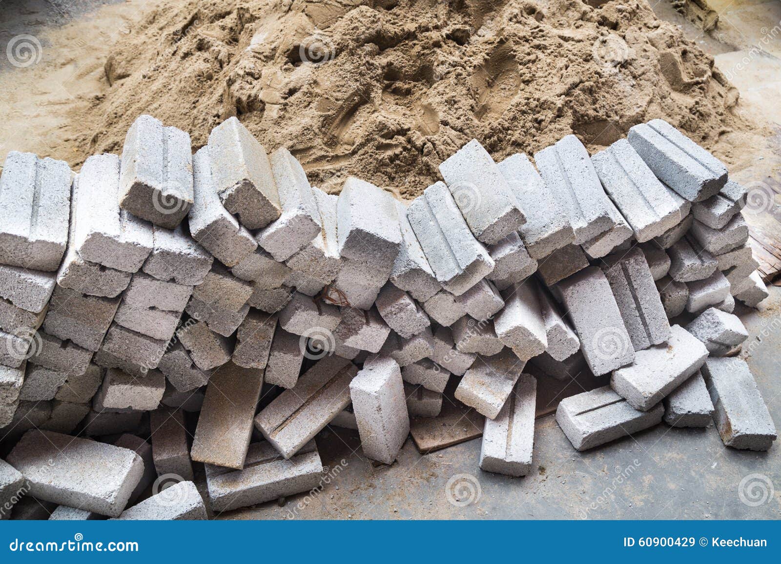 Light Weight and Cheap Sand Bricks at Construction Site Stock Image ...