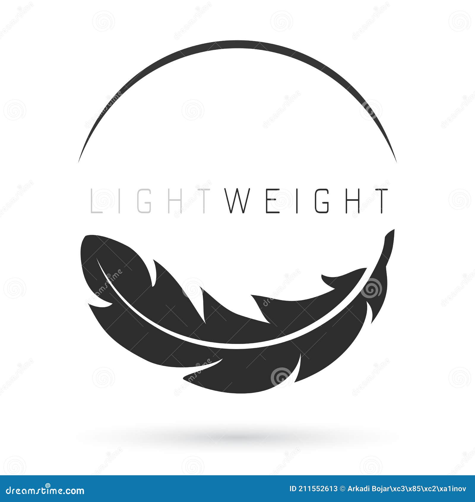 Light weight feather icon stock vector. Illustration of curved - 211552613