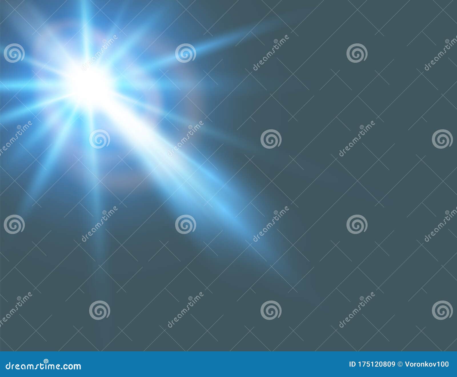 Light is White and Blue, with a Yellow Halo with Transparent Rays ...