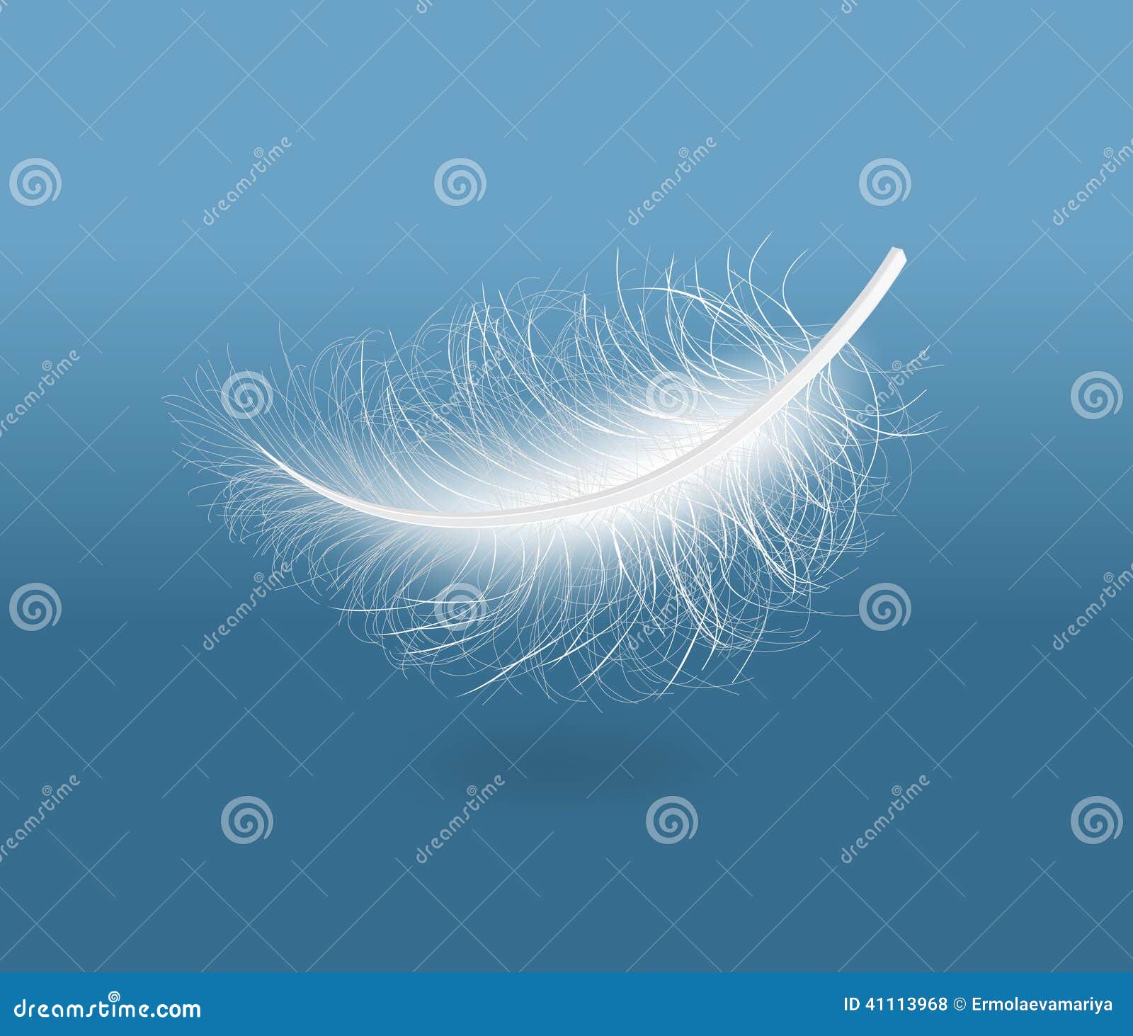 Light White Feather. Vector Stock Vector - Illustration of gentle ...