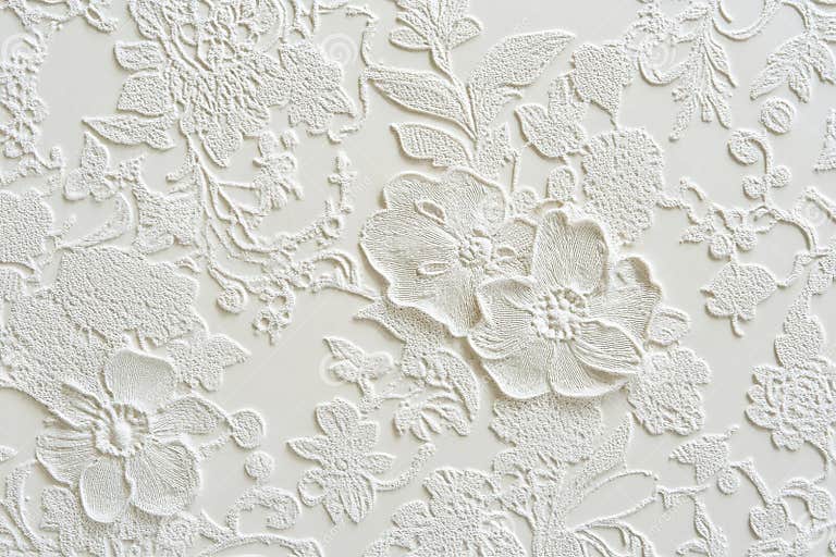 A Light White Textured Surface with Intricate, Raised Patterns that ...