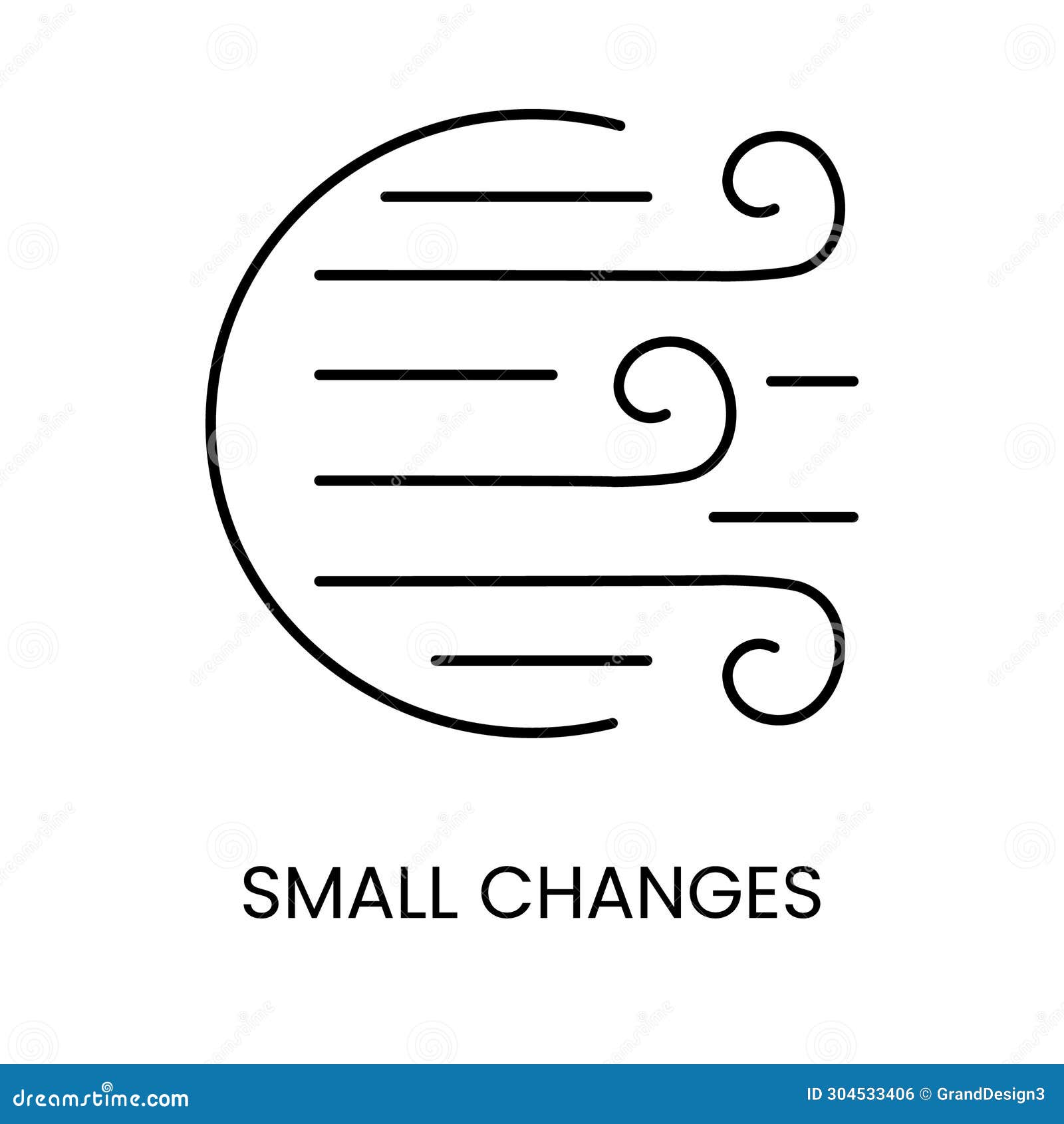 Light Wind, Small Changes, Linear Icon in Vector Stock Illustration ...