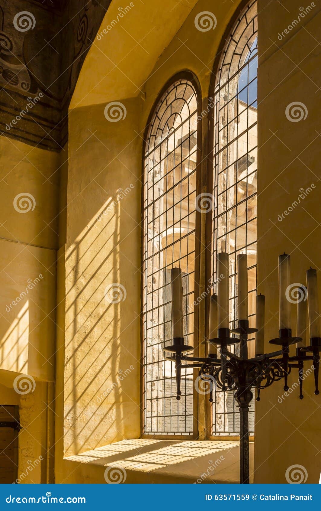 Light through Window Bars in Medieval Castle Stock Image - Image of ...