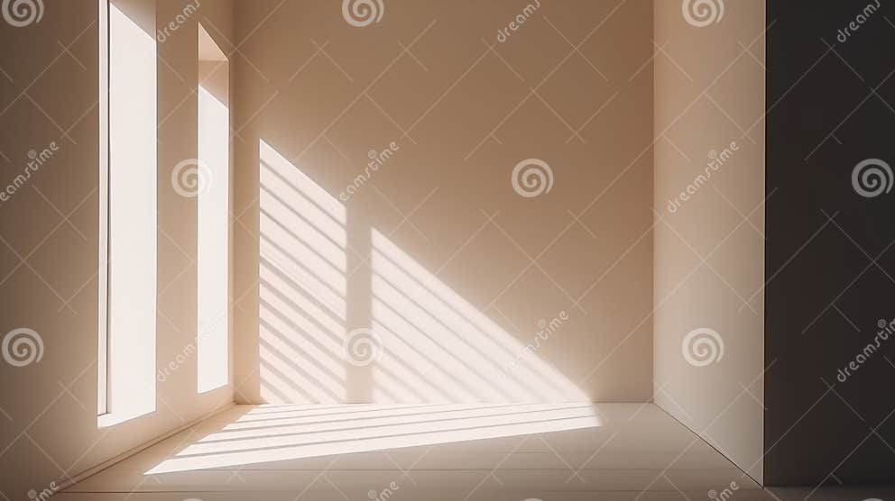 Light from the Window in the Room. 3d Render. Illustration Stock ...