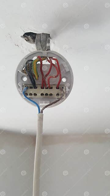 Light wiring ceiling rose stock image. Image of rose - 203590331