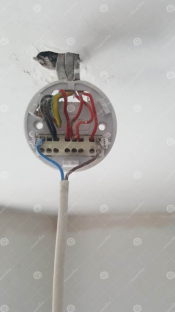Light wiring ceiling rose stock image. Image of rose - 203590331