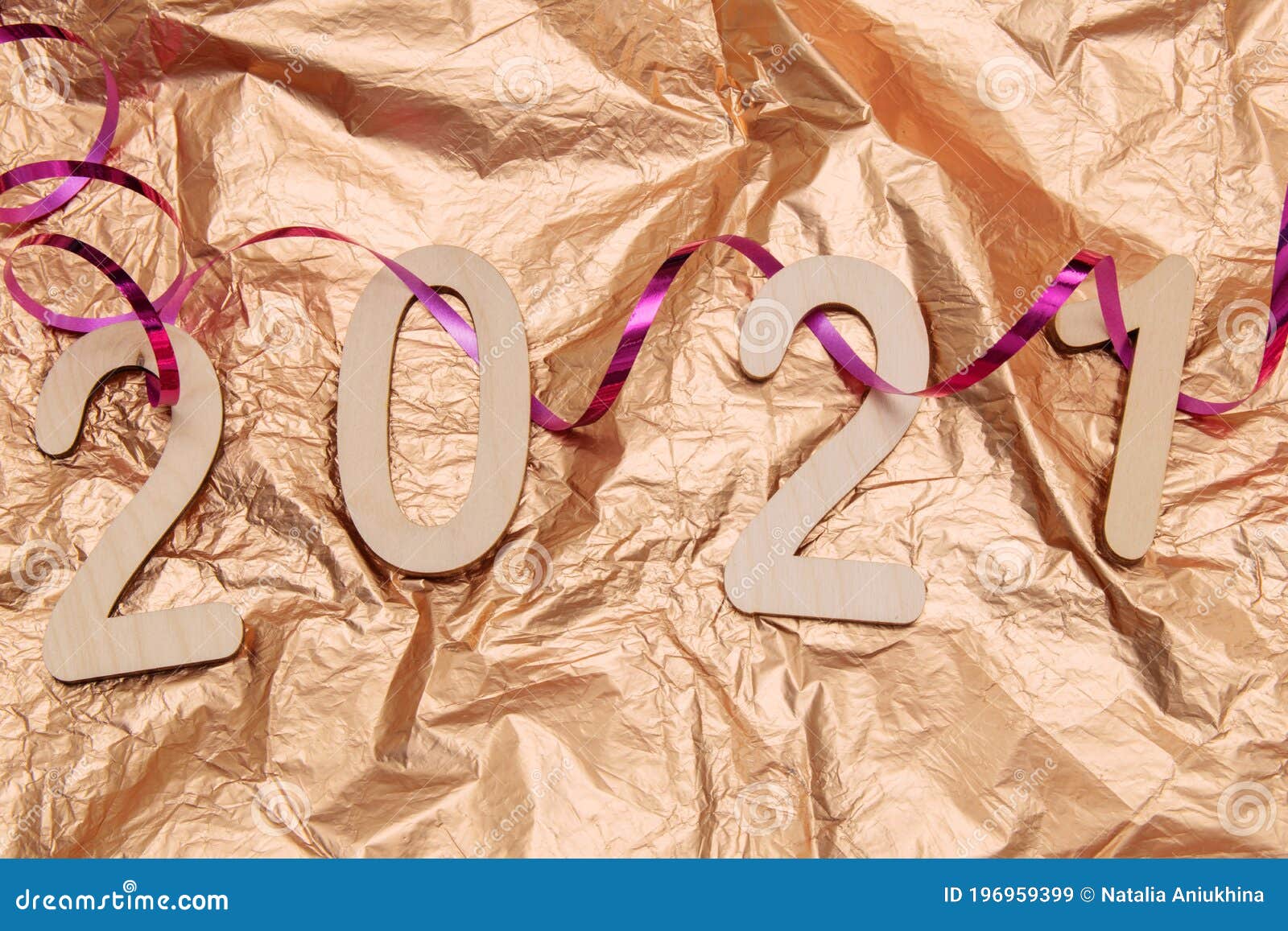 Light Wood Numbers 2021 are Centered on the Packaging Bulkhead Stock ...