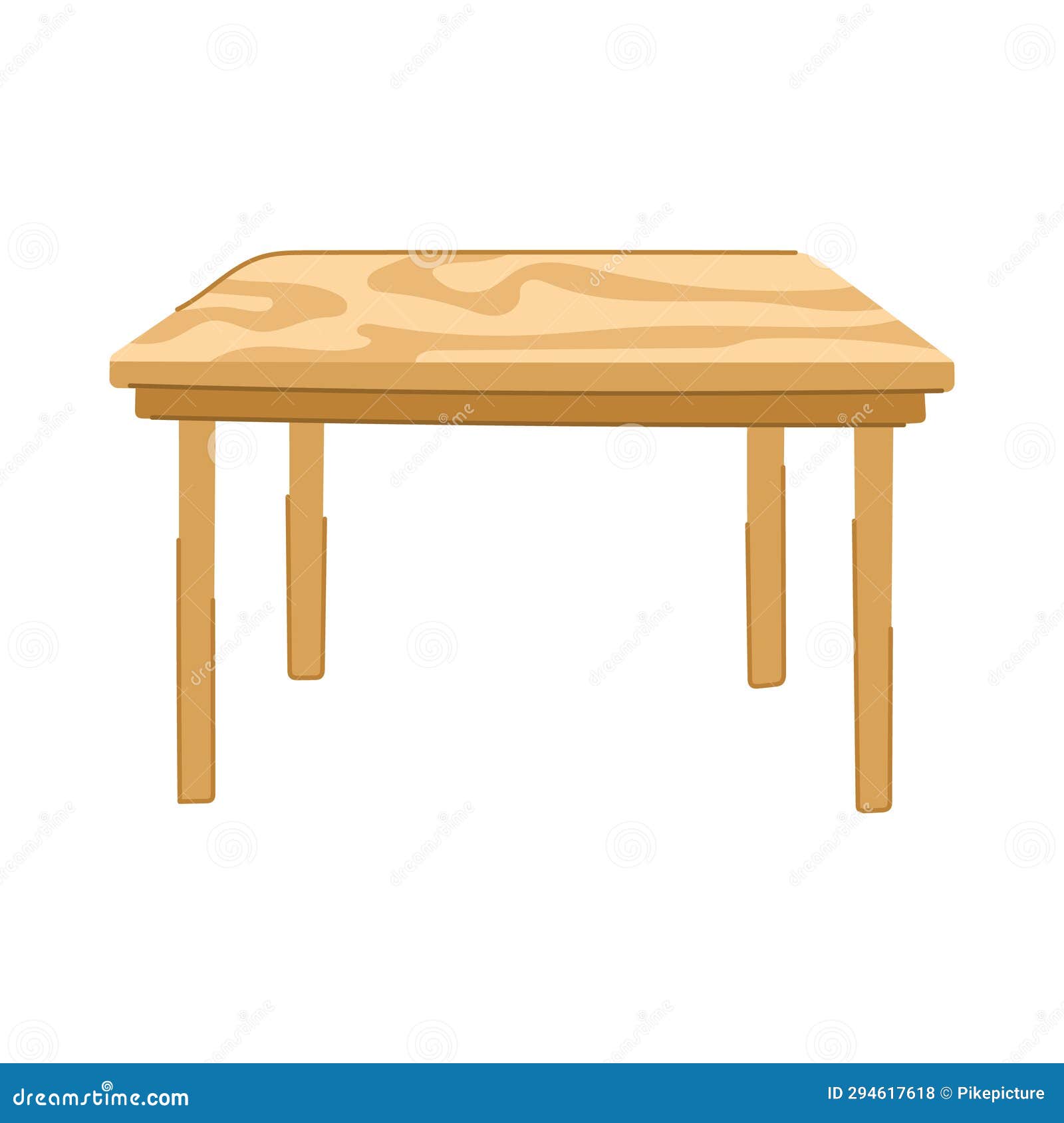 Light Wood Table Cartoon Vector Illustration Stock Vector ...