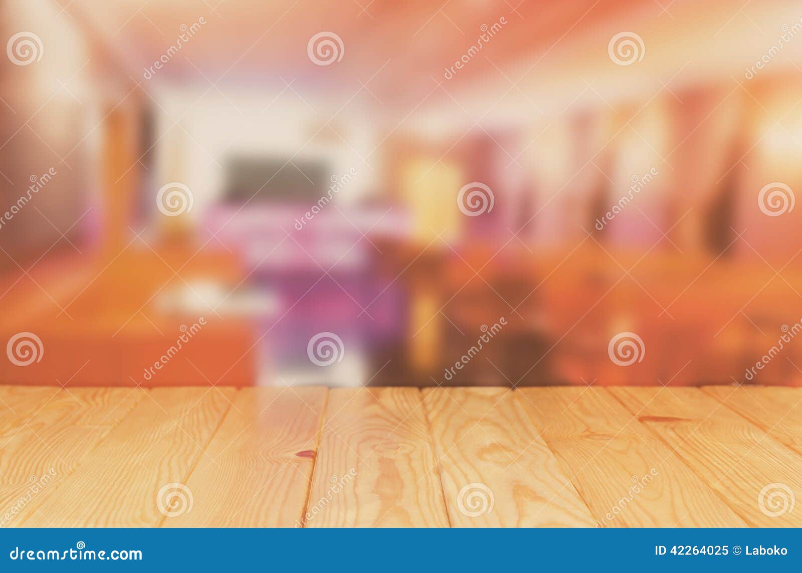 Light Wood Worktop in Front of Cafe Stock Image - Image of basic ...