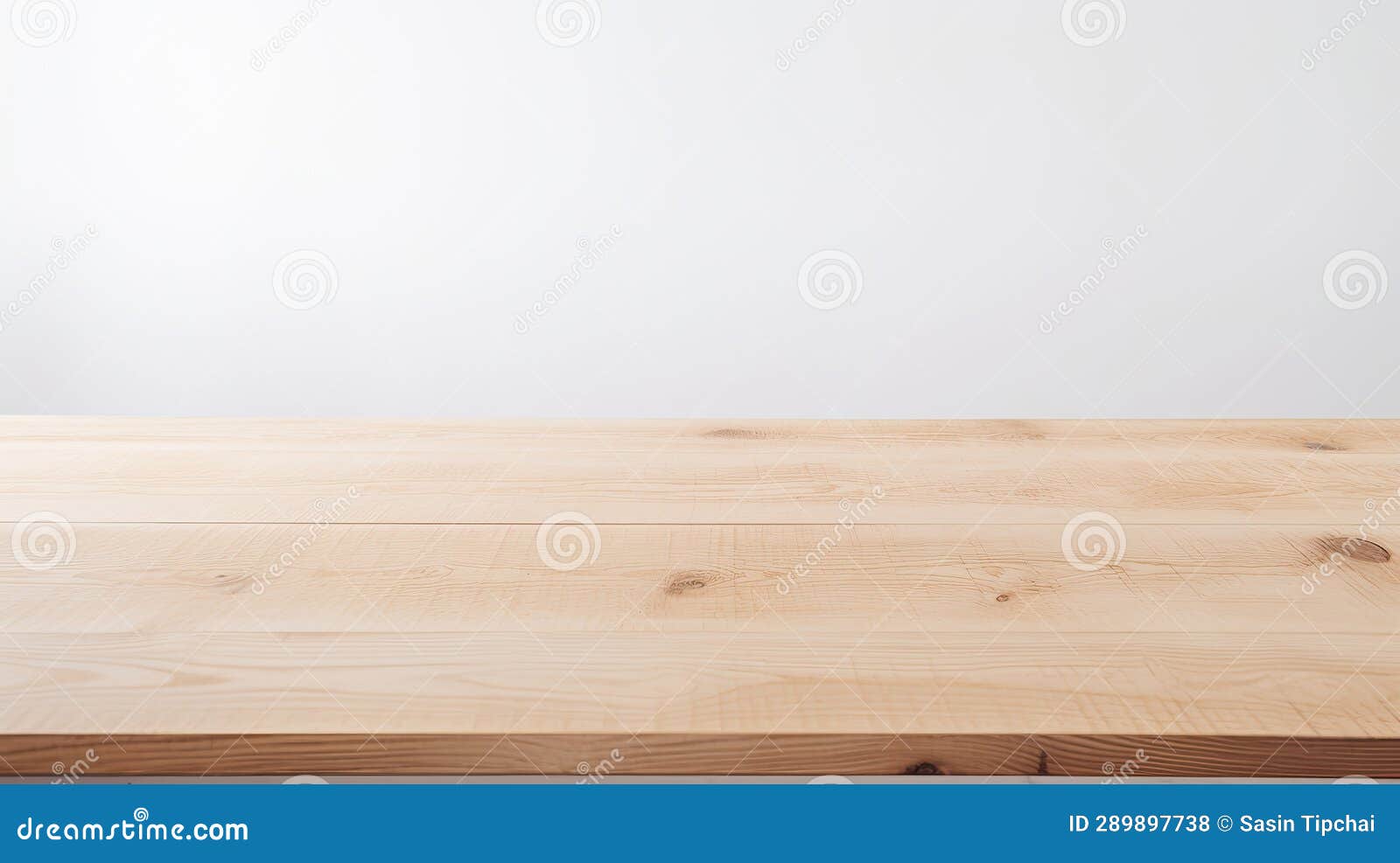 Light Wooden Tabletop. Table on White Background Stock Photo - Image of ...