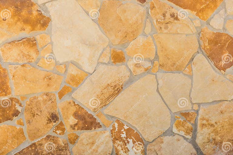 Light Yellow and Brown Stone Tile Pattern Wall Surface Texture ...