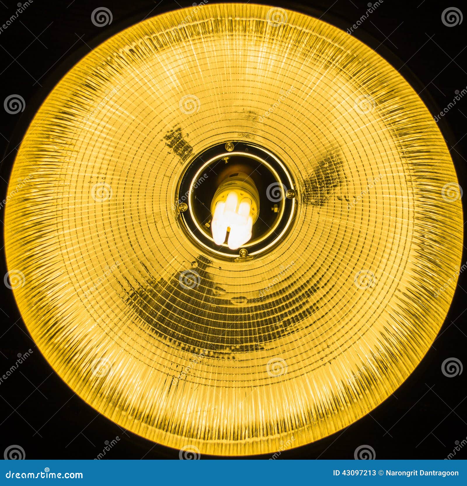 Light from Yellow Bulb E27 Reflection . Stock Image - Image of ...
