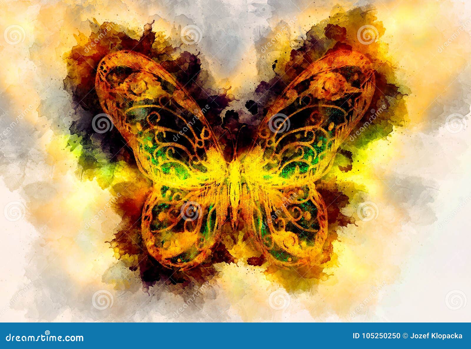 Light Yellow Butterfly and Color Structure Bckground. Stock ...