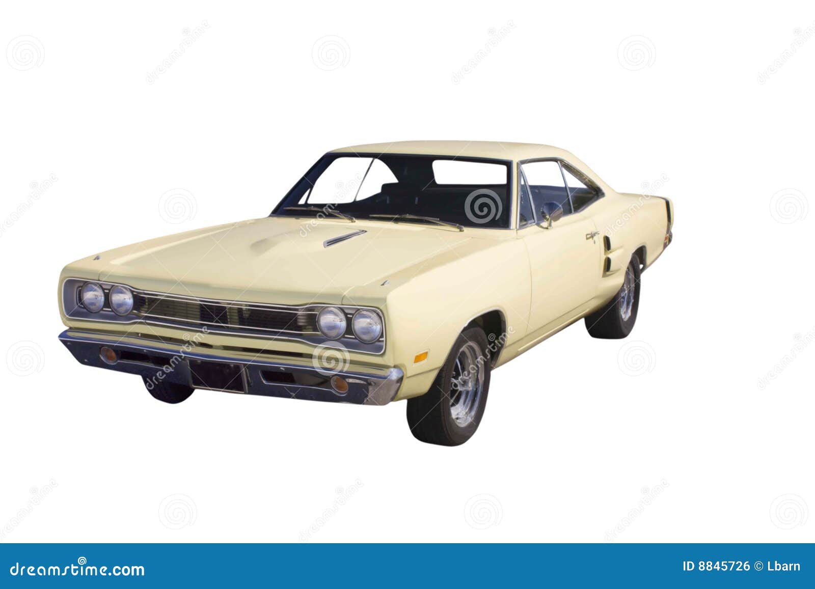 Light yellow muscle car stock photo. Image of auto, retro - 8845726