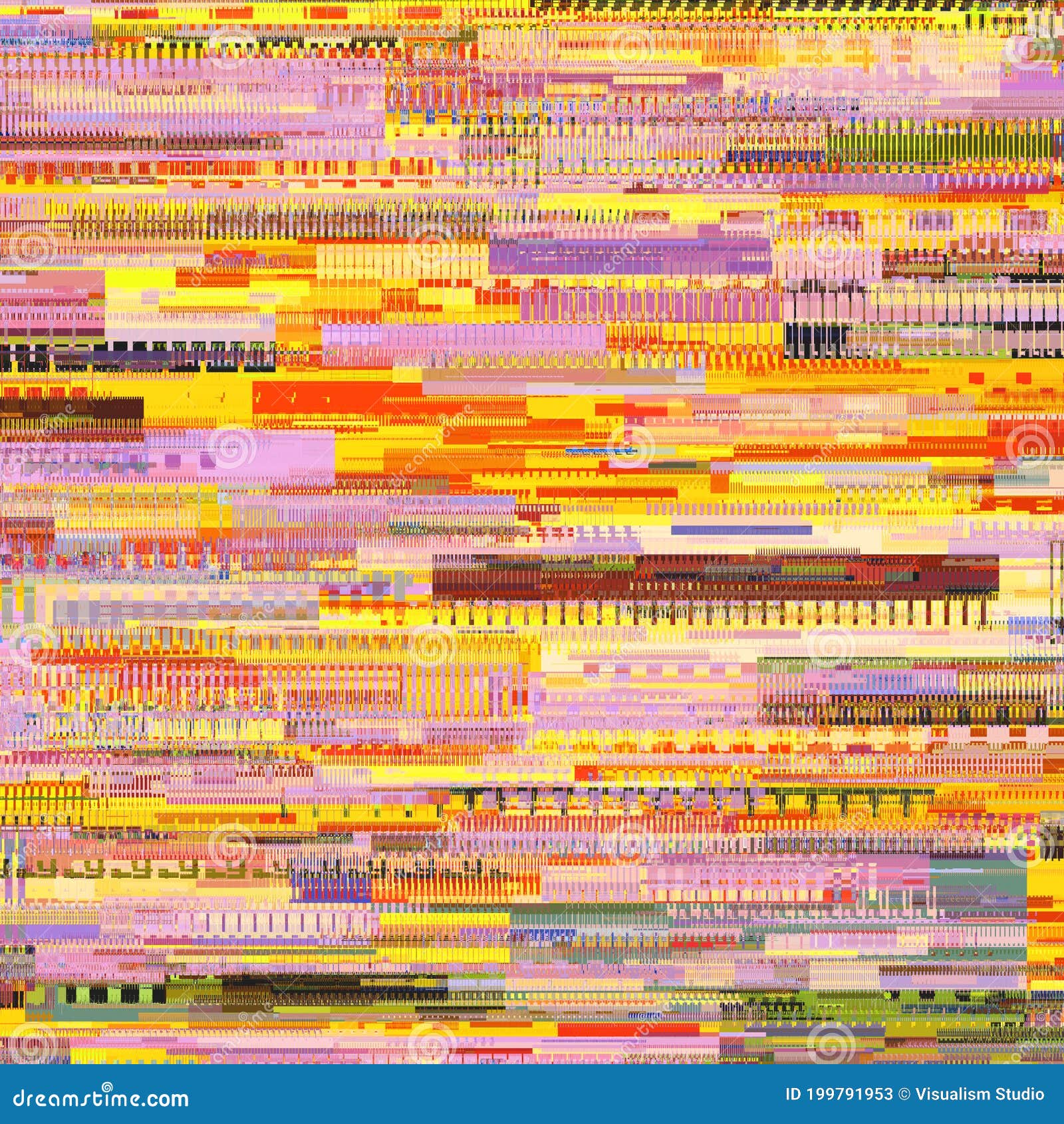 Light Yellow and Orange Glitch Unique Design Abstract Digital Pixel ...