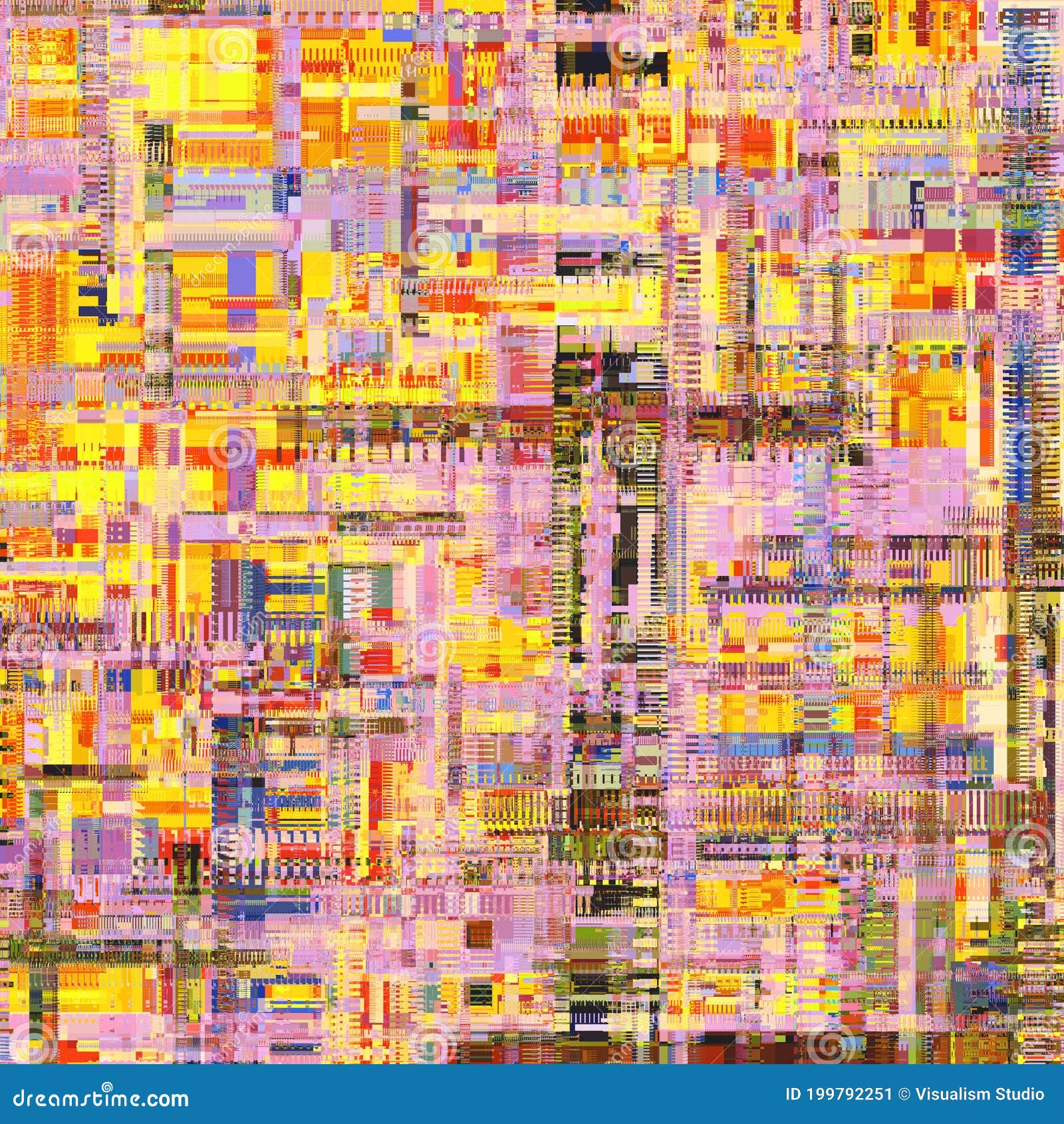 Light Yellow and Orange Glitch Unique Design Abstract Digital Pixel ...